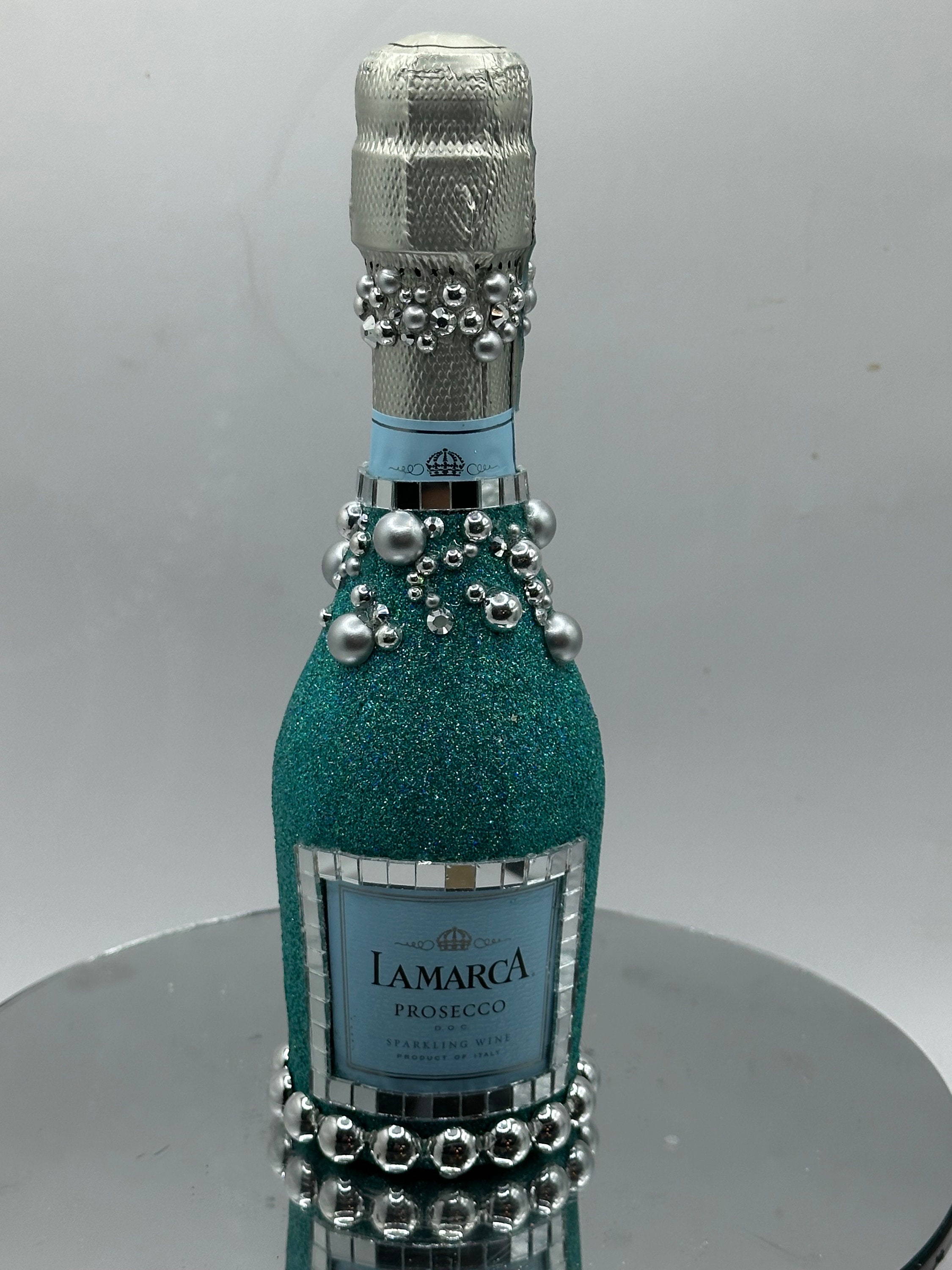 Lamarca Prosecco MINI Perfect Gift Bridesmaids Wedding 21st Birthday. Hand Adorned With Sealed Glitter Pearls diamonds. Too Perfect Etsy