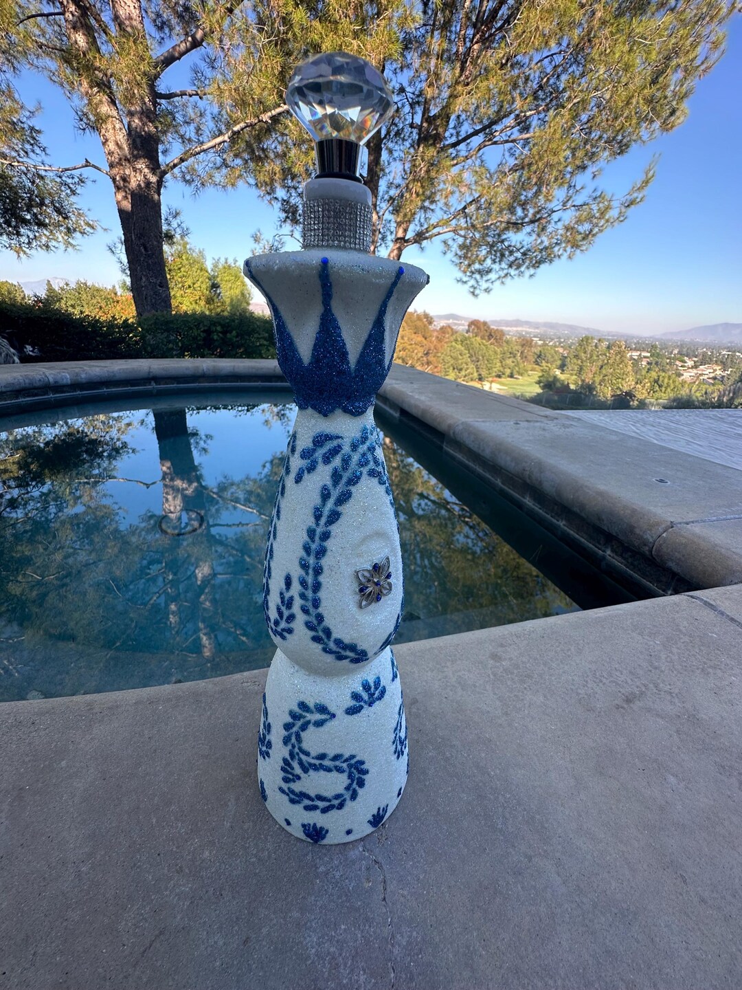 Clase Azul - Hand Adorned Bottle! Bright Sparkling White Glitter With ...