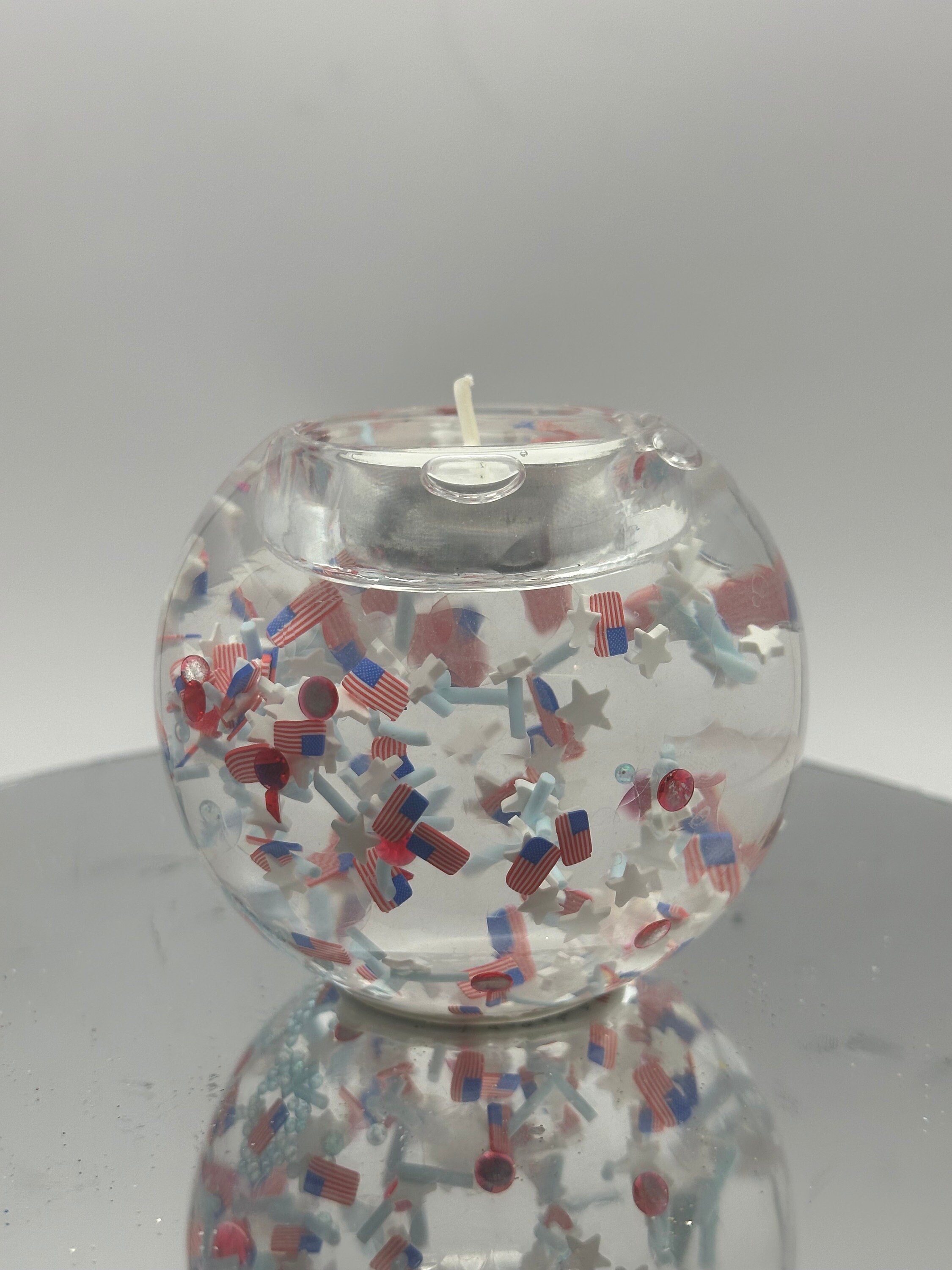 Patriotic Snow Globe Tealight Candle. an Everlasting Globe Filled With ...