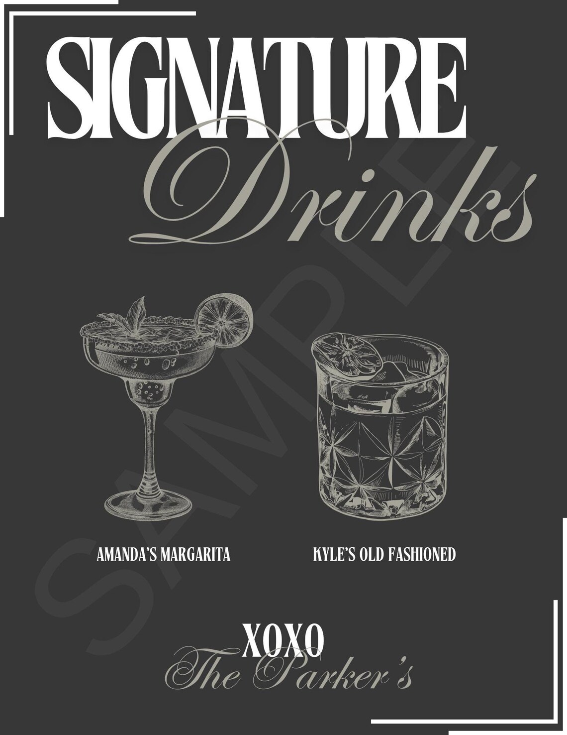 Elegant Signature Bar Menu - Etsy