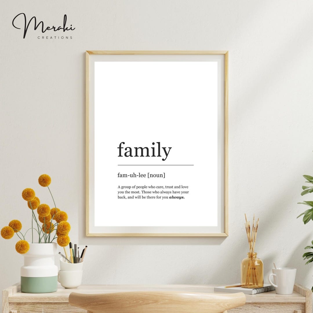 Family Definition Wall Art | Aesthetic Digital Download | Minimalist ...