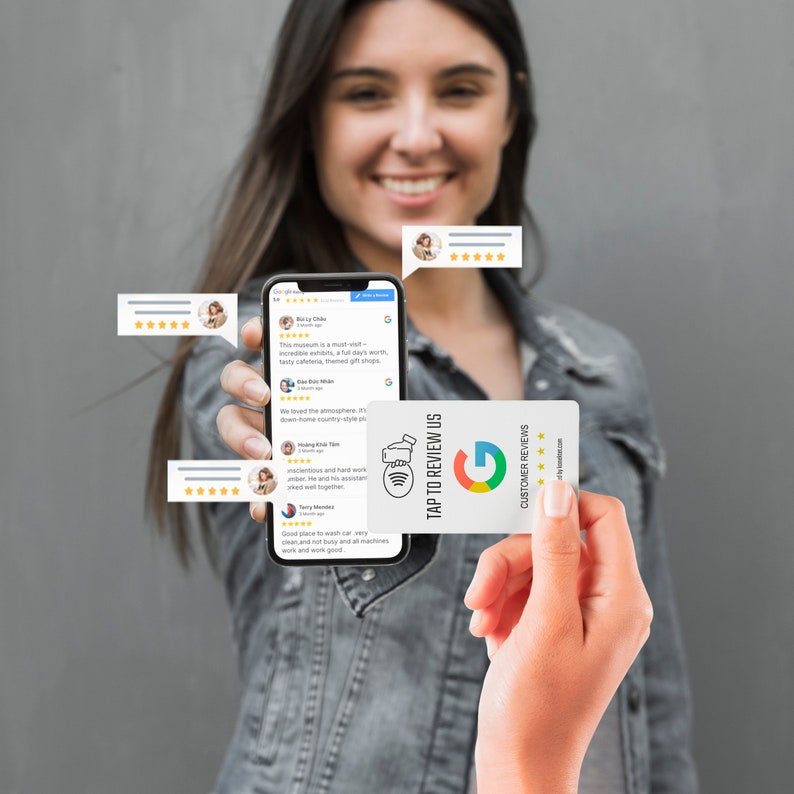 Google Review Tap Cards With Stands (x3), Skyrocket Your Online ...