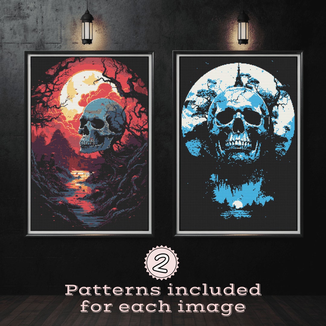 Gothic Cross Stitch Skull Skeleton Cross Stitch Skeleton - Etsy