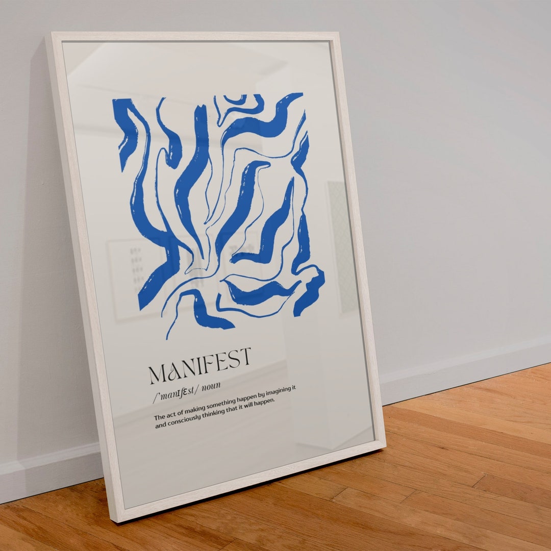 Manifest, Abstract Word Definition Art Print, Wall Art, Decor, Positive ...