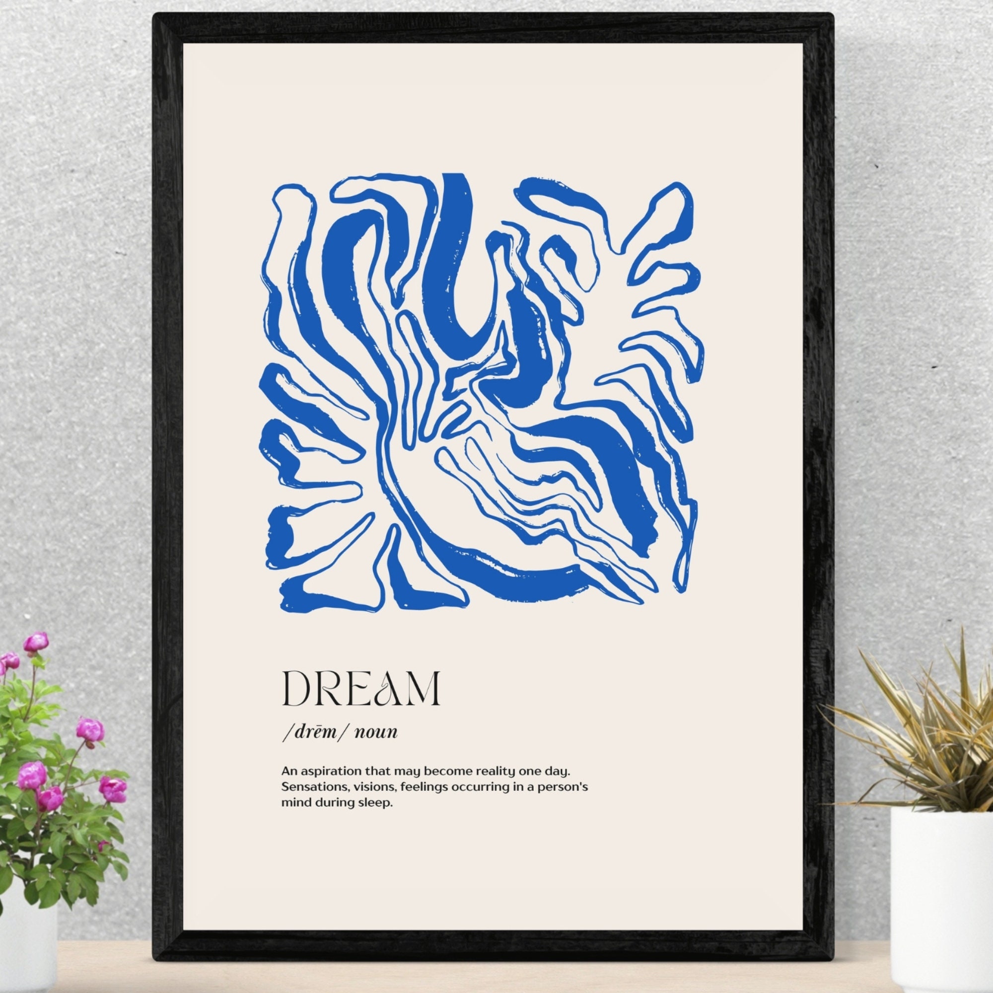Set of 3 Abstract Word Definition Art Prints, Dream, Gratitude ...