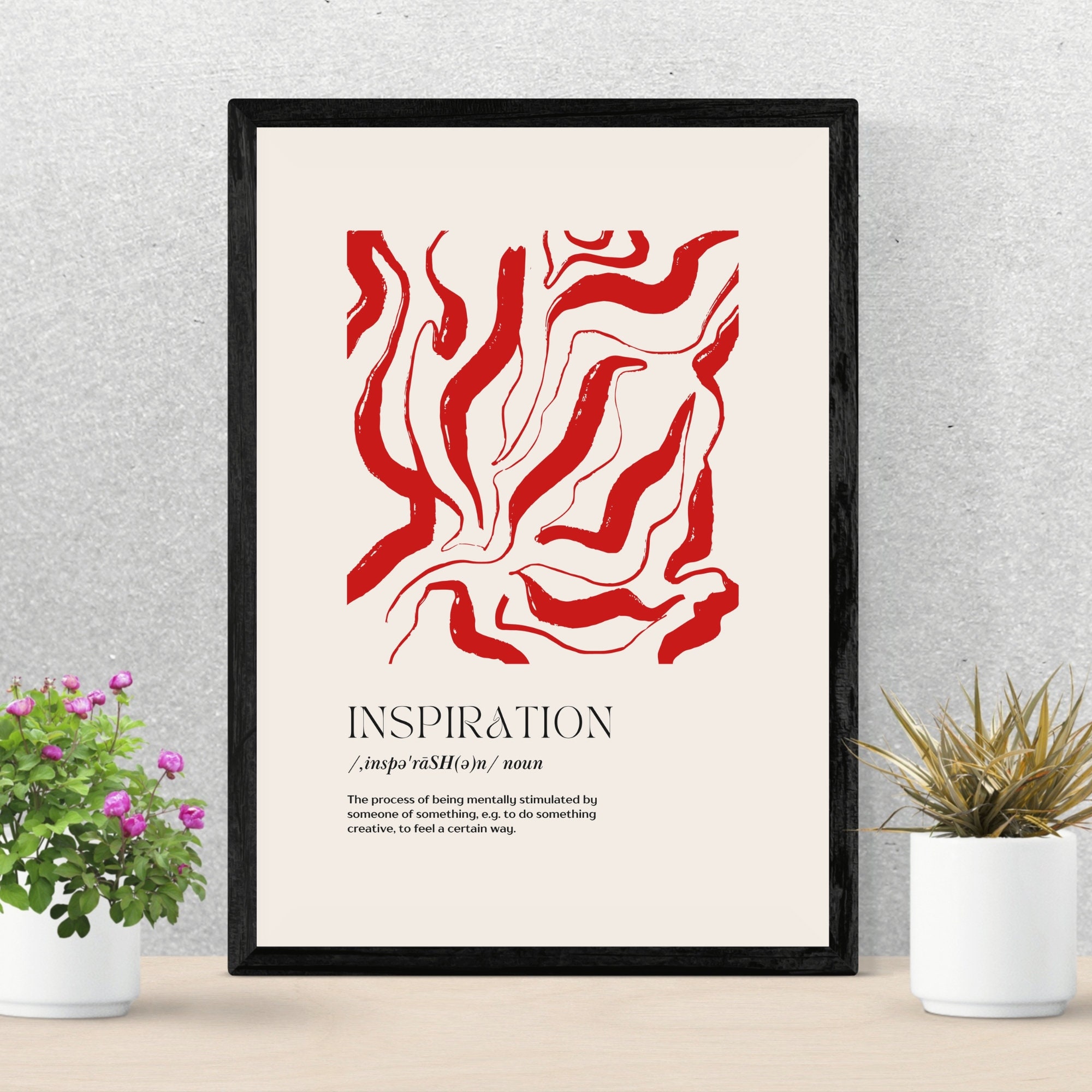 Set of 3 Abstract Word Definition Art Prints, Dream, Gratitude ...