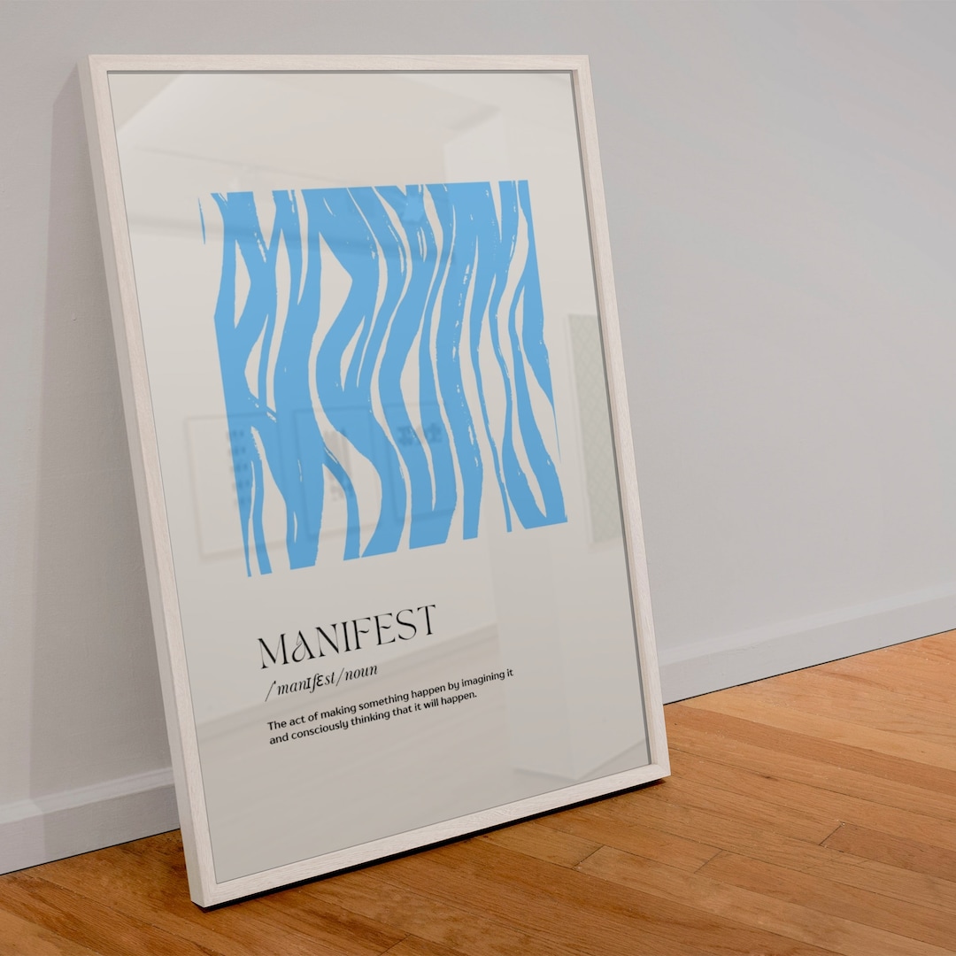Manifest, Abstract Word Definition Art Print, Wall Art, Decor, Positive ...