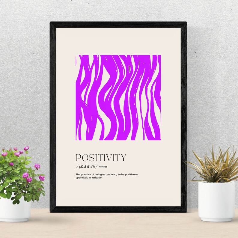 Set of 3 Abstract Word Definition Art Prints, Hope, Positivity ...