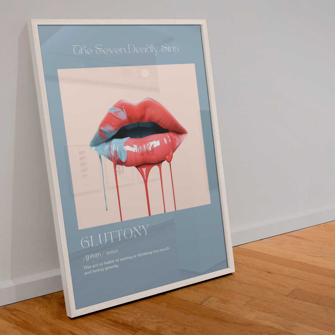 Seven Deadly Sins Gluttony Art Print, Abstract Pop Art, Wall Decor ...