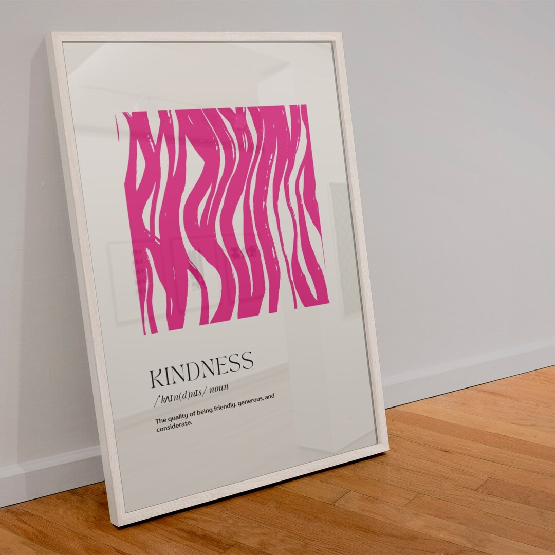 Kindness, Abstract Word Definition Art Print, Wall Art, Home Decor ...