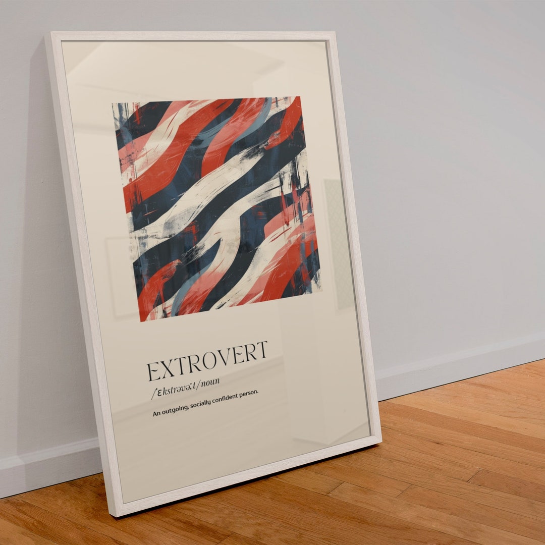 Extrovert, Abstract Word Definition Art Print, Wall Art, Home Decor ...