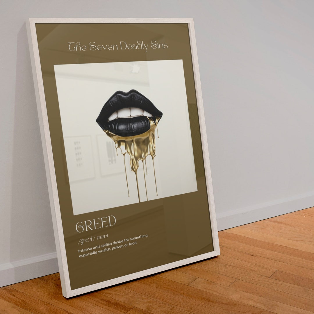 Seven Deadly Sins Art Print, Greed, Wealth, Desire, Affirmation ...