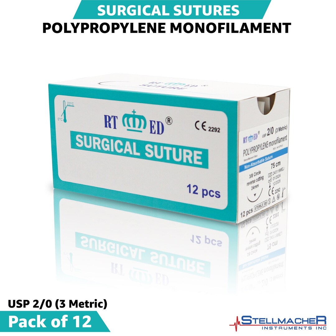 2/0 Medical Needle Non-absorbable Suture Polypropylene Thread for ...