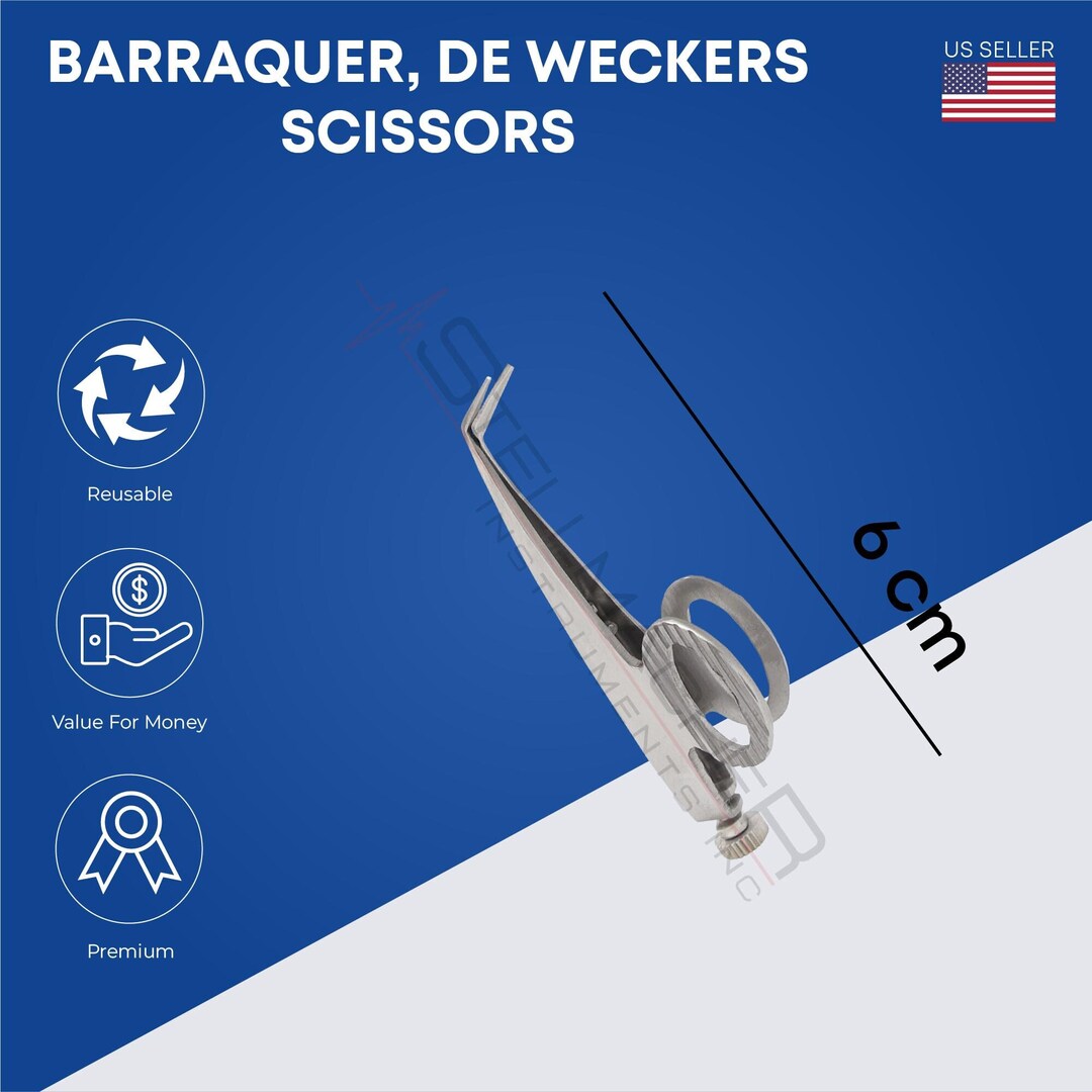 Barraquer De Weckers Ophthalmic Scissors Overall Length 6cm 7 Mm Blade ...