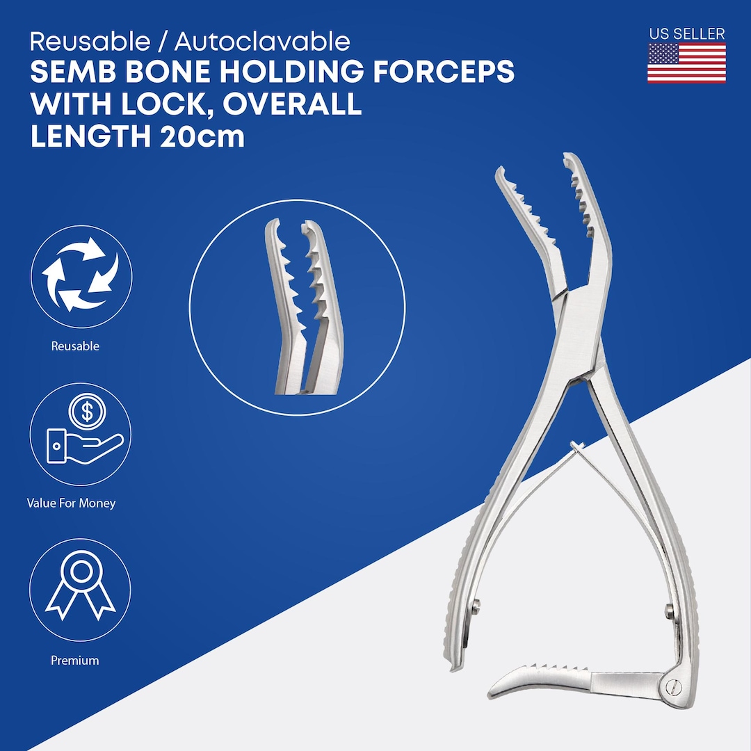 Semb Bone Holding Forceps With Ratchet 20cm Overall Length Premium ...