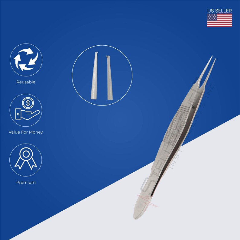 Castroviejo Suture Forceps 1 X 2 Teeth 0.3mm Wide Handle Overall Length ...