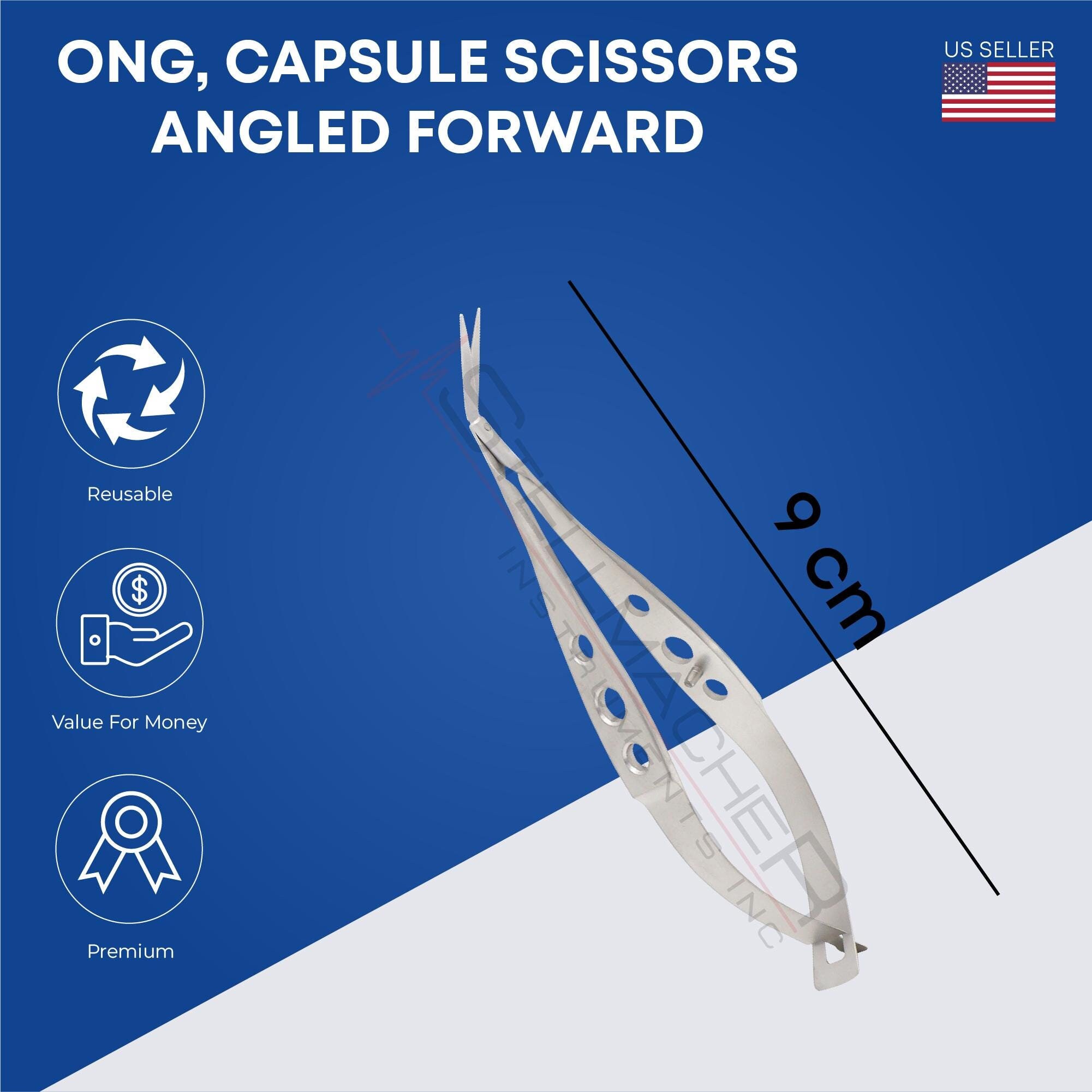 Ong Capsule Scissors Angled Forward Overall Length 9 Cm 11 Mm Blade ...