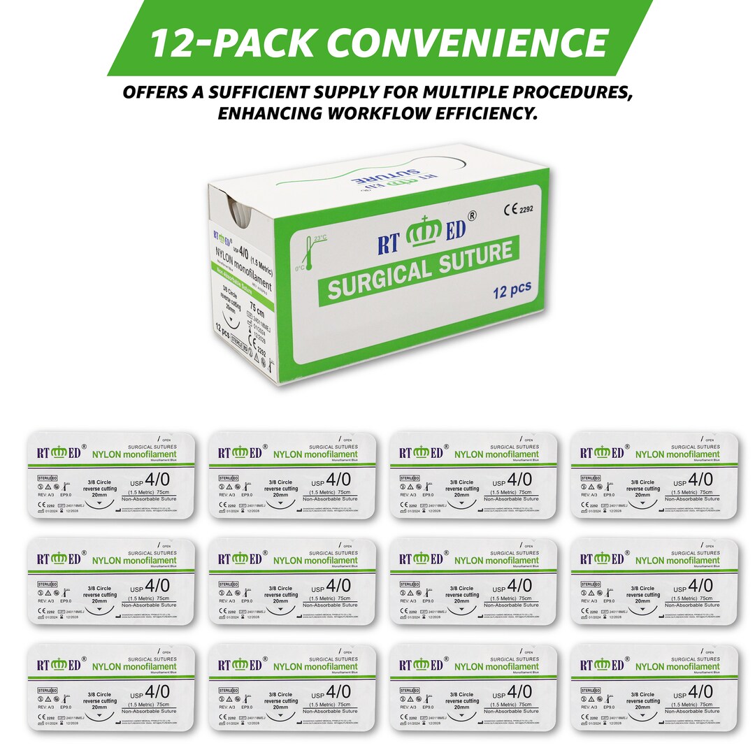 4/0 Nylon Suture Thread Medical Needle Non-absorbable for Suture ...