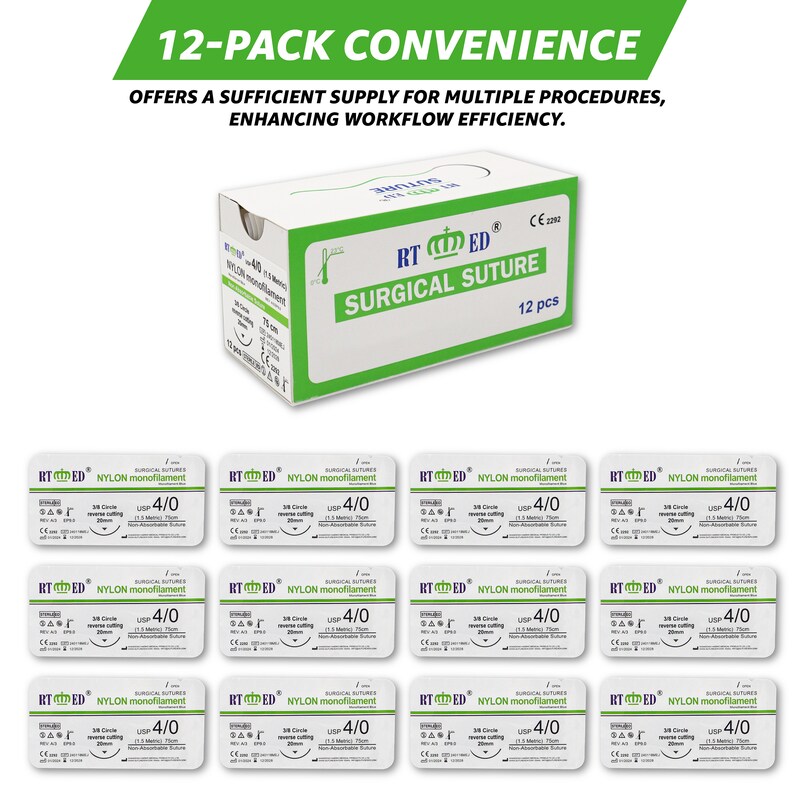 4/0 Nylon Suture Thread Medical Needle Non-absorbable for Suture ...