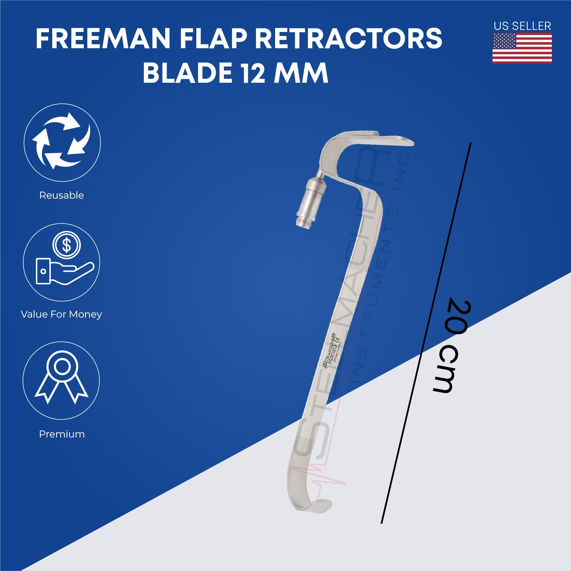 FREEMAN Flap Retractors Blade 12mm Length 20cm Premium Retractors ...