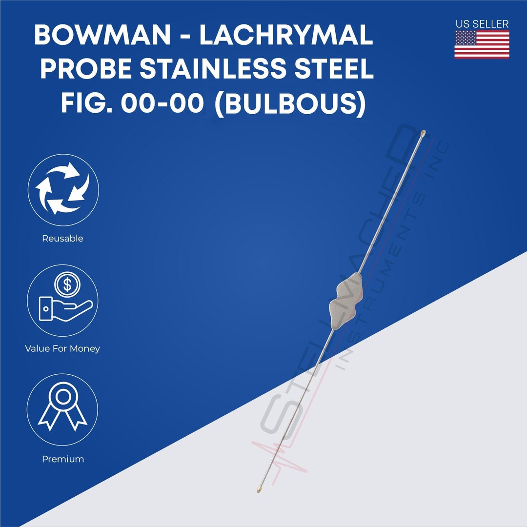 Bowman Lachrymal Probe Stainless Steel Overall Length 13 Cm Fig. 00-00 ...