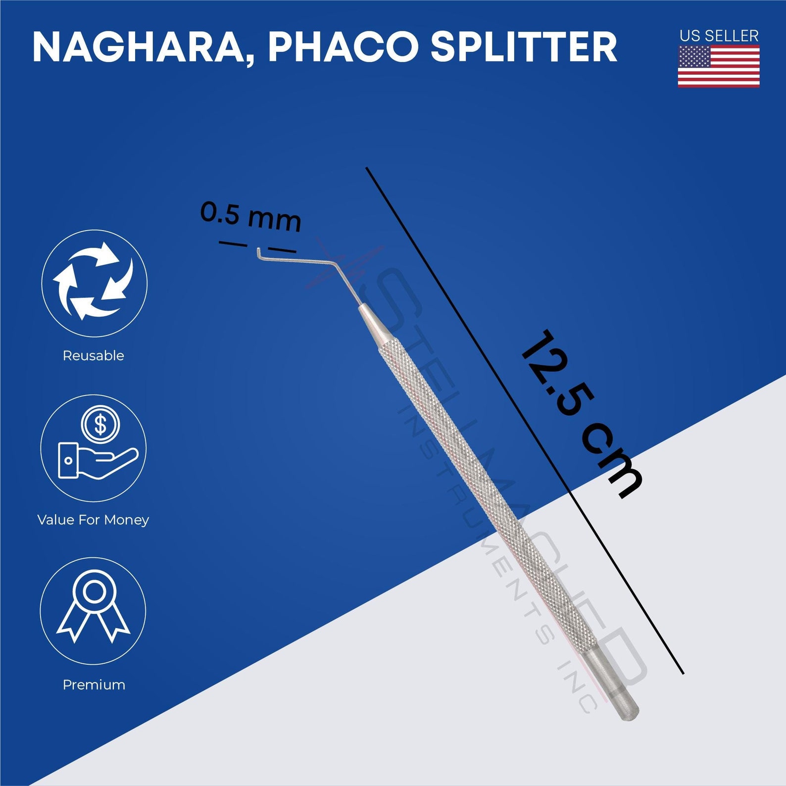 Nagahara Phaco Splitter 0.5 Mm Overall Length 12.5cm Premium Ophthalmic ...