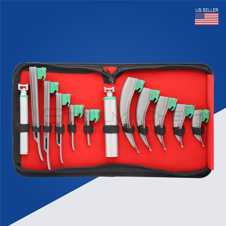 Laryngoscope Set Set of 12 Intubation Kit Fiber Optic Macintosh ...