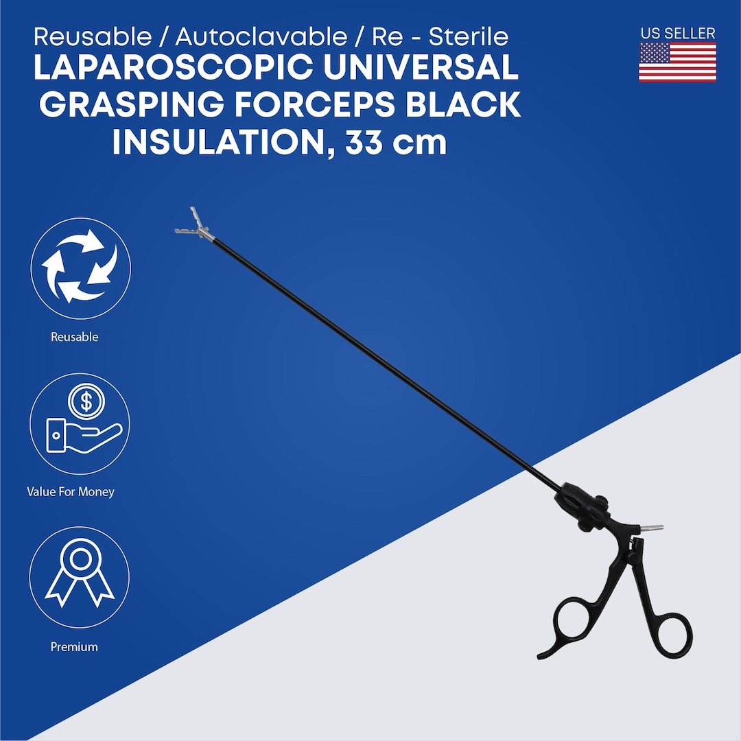 Laparoscopic Universal Grasping Forceps Black Insulated 33 Cm Length ...