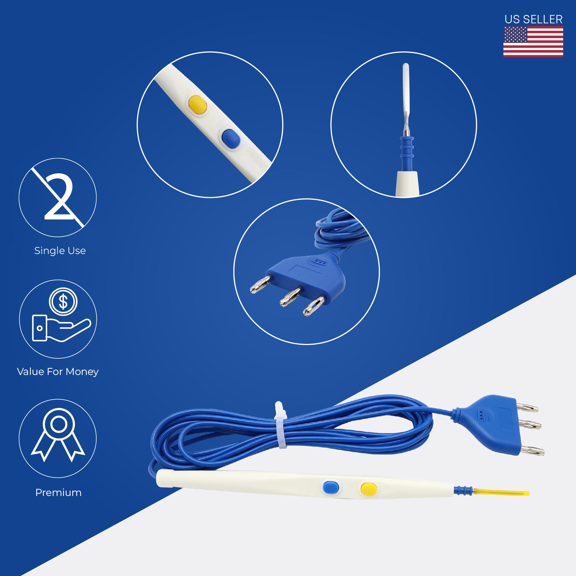 Diathermy ESU Cautery Disposable Electrosurgical Pencil Standard 3 Pin ...