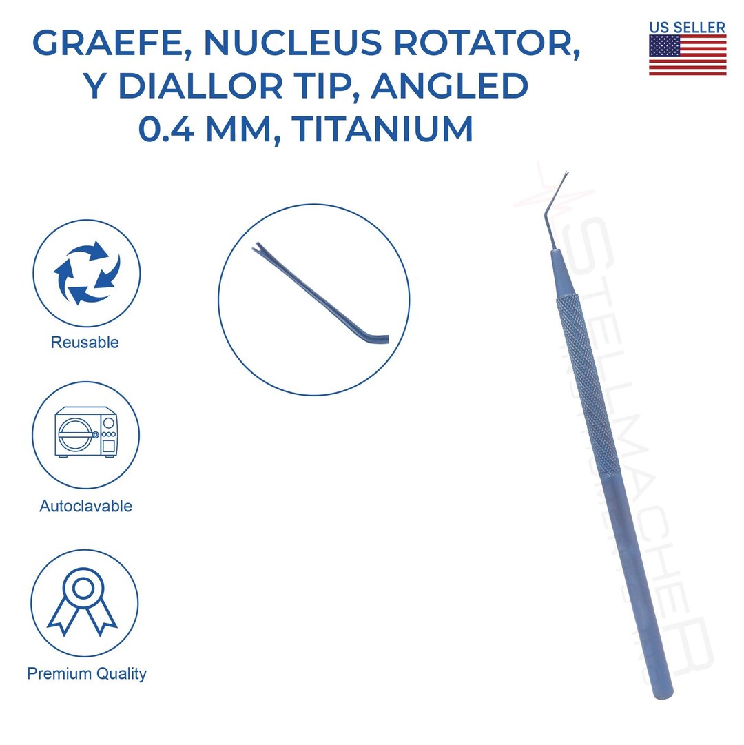 Graefe Nucleus Rotator Y-diallor Tip Angled 0.4 Mm Overall Length 12.5 ...