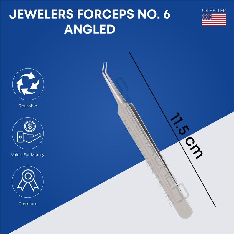 Jewelers Forceps Angled No 6 Overall Length 11.5 Cm Eyes Forceps ...