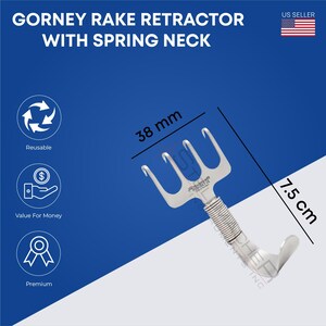 GORNEY RAKE Retractor With Spring Neck Blade 38mm Length 7.5 Cm Plastic ...