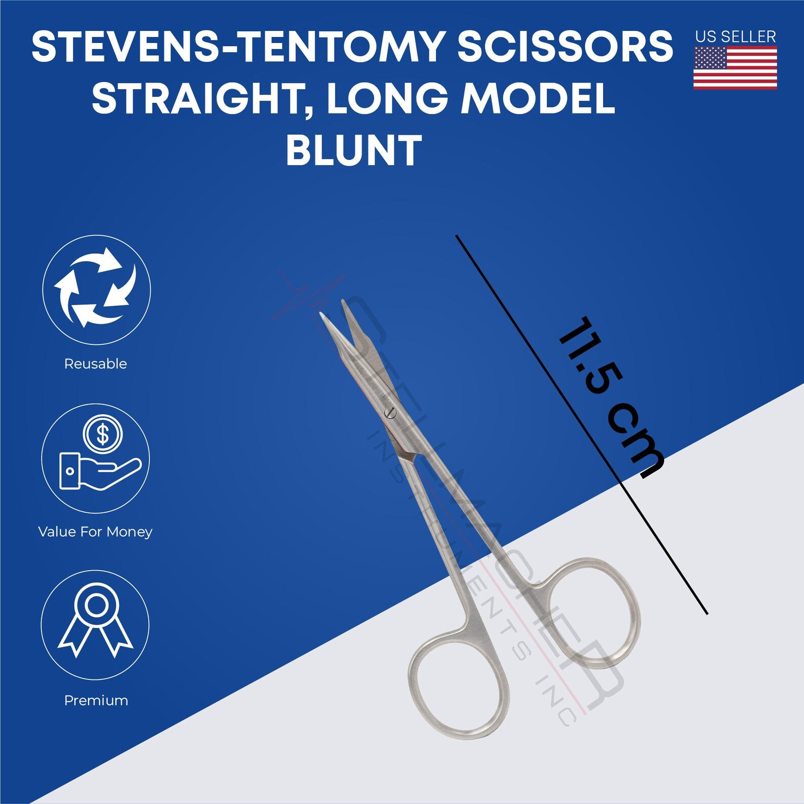 Stevens Tenotomy Scissors Straight Long Model Blunt Overall Length 11.5 Cm Ophthalmic Surgical ...