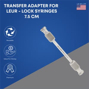 Transfer Adapter for Luer Lock Syringes Length 7.5 Cm Plastic Surgery ...