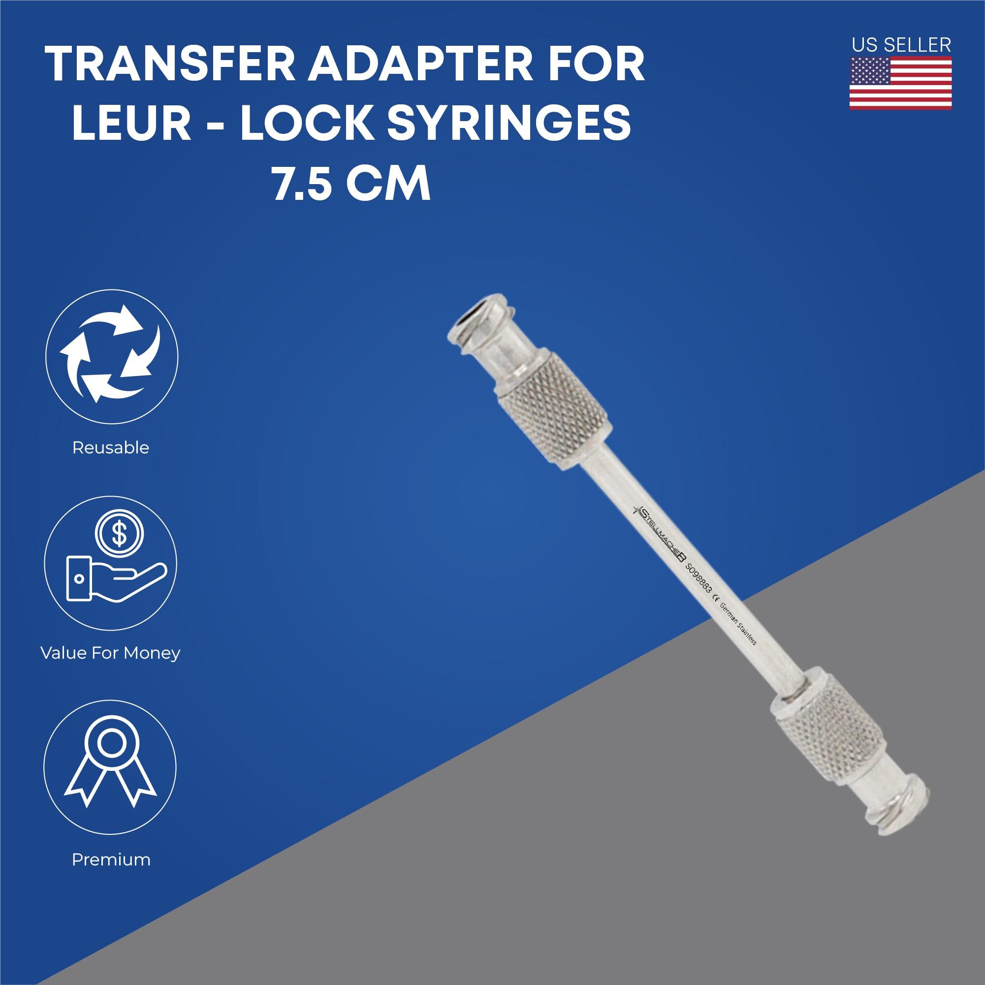 Transfer Adapter for Luer Lock Syringes Length 7.5 Cm Plastic Surgery ...