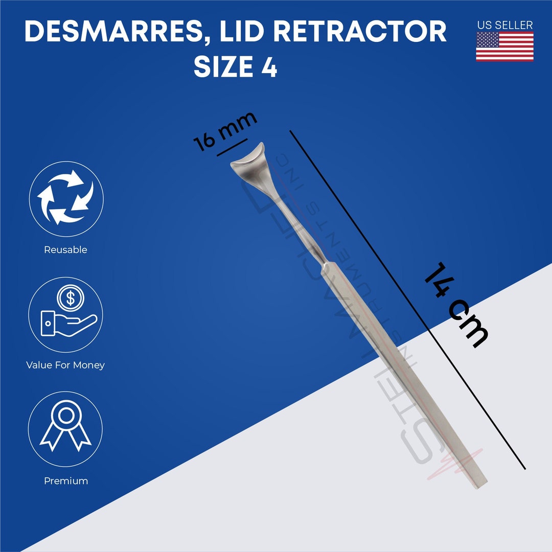 Desmarres Lid Retractor Size 4 Eye Retractor 16mm Blade 14cm Length ...