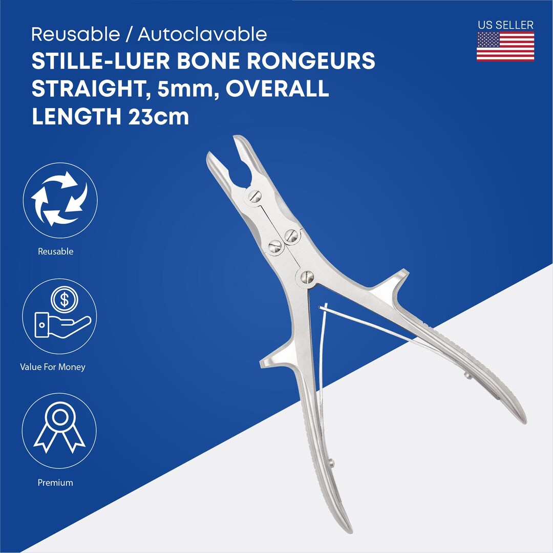 Stille-luer Double Action Bone Rongeur - 23 Cm Straight 5 Mm Premium ...