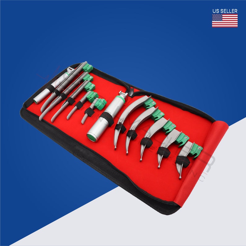 Laryngoscope Set Set of 12 Intubation Kit Fiber Optic Macintosh ...