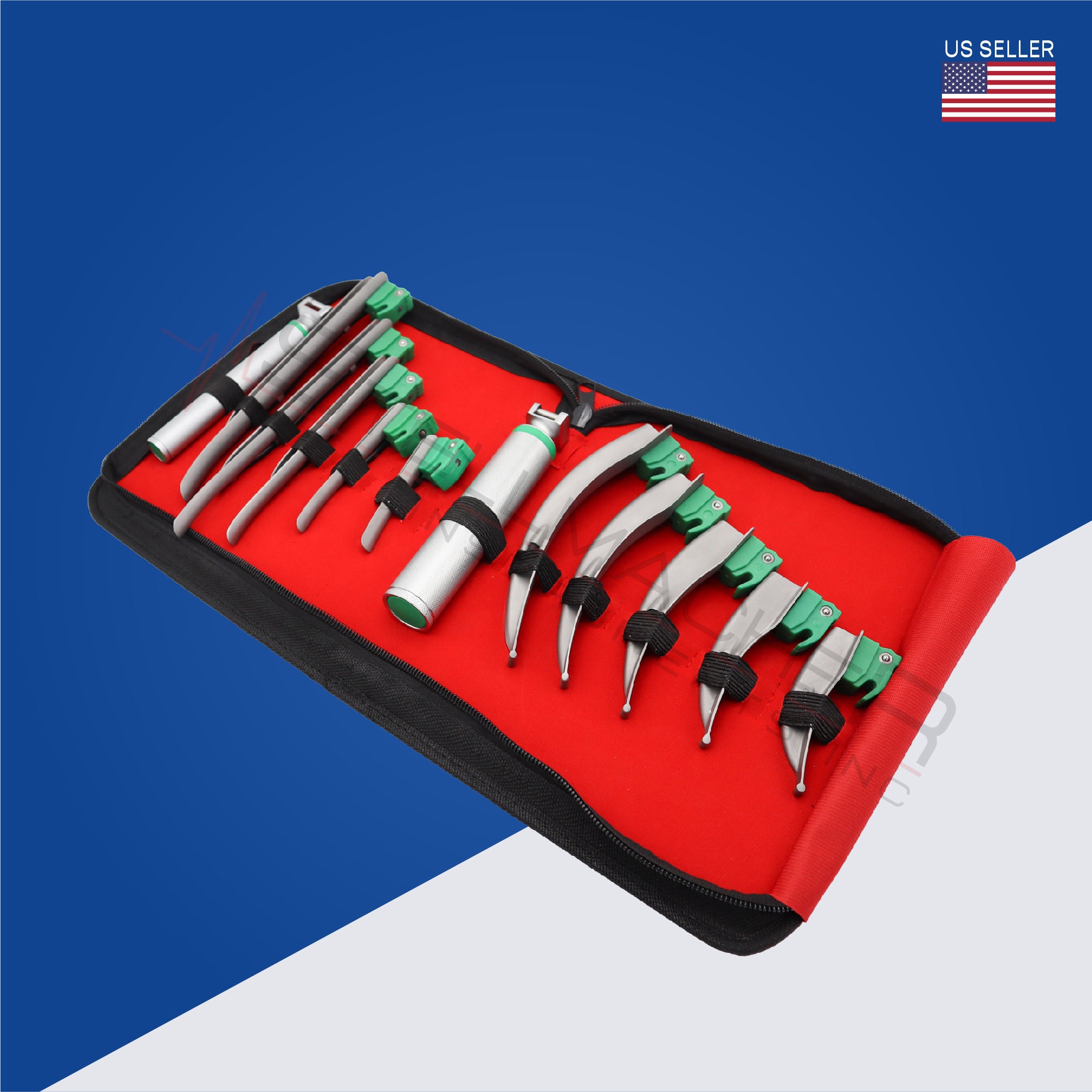 Laryngoscope Set Set of 12 Intubation Kit Fiber Optic Macintosh ...