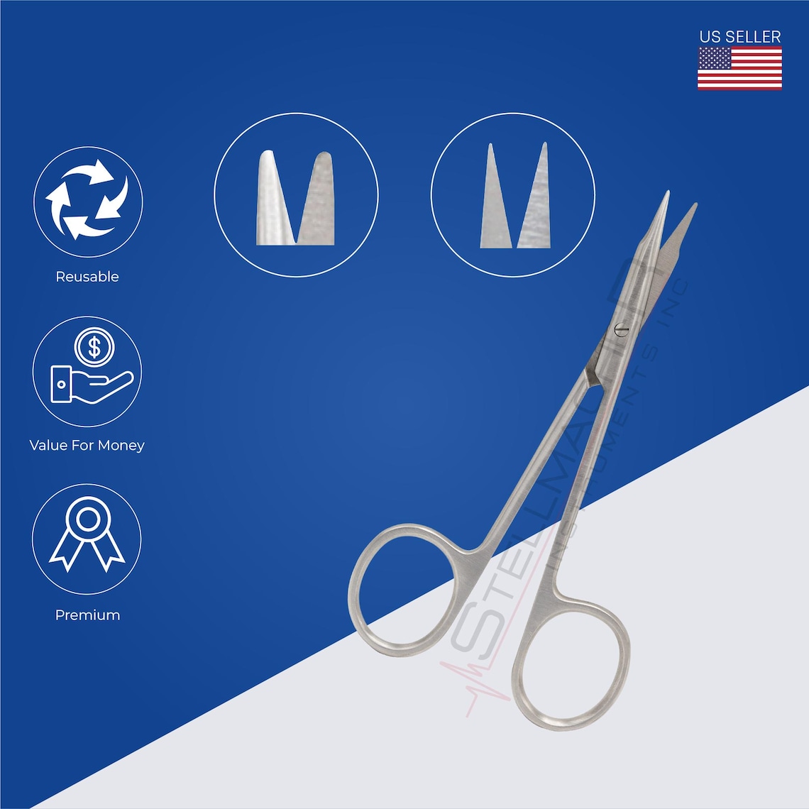 Stevens Tenotomy Scissors Straight Long Model Blunt Overall Length 11.5 ...