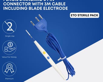 Diathermy ESU Cautery Disposable Electrosurgical Pencil Standard 3 Pin Connector With 3M Cable ...