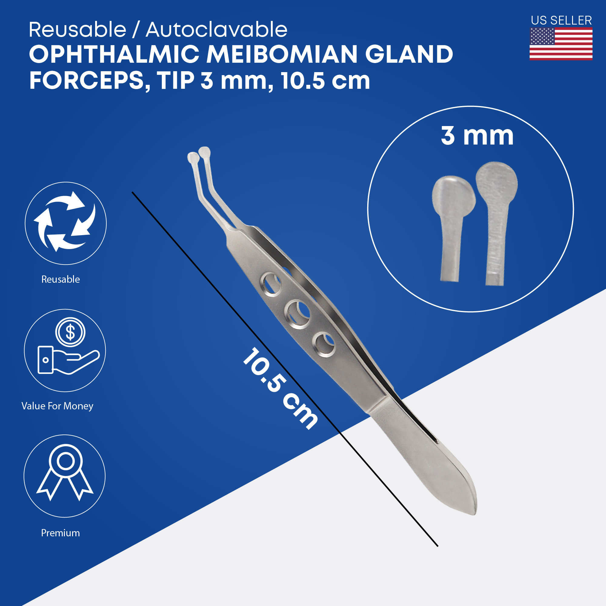6 Pcs Meibomian Gland Expressor Forceps Eyelid Tweezers Kit Ophthalmic ...