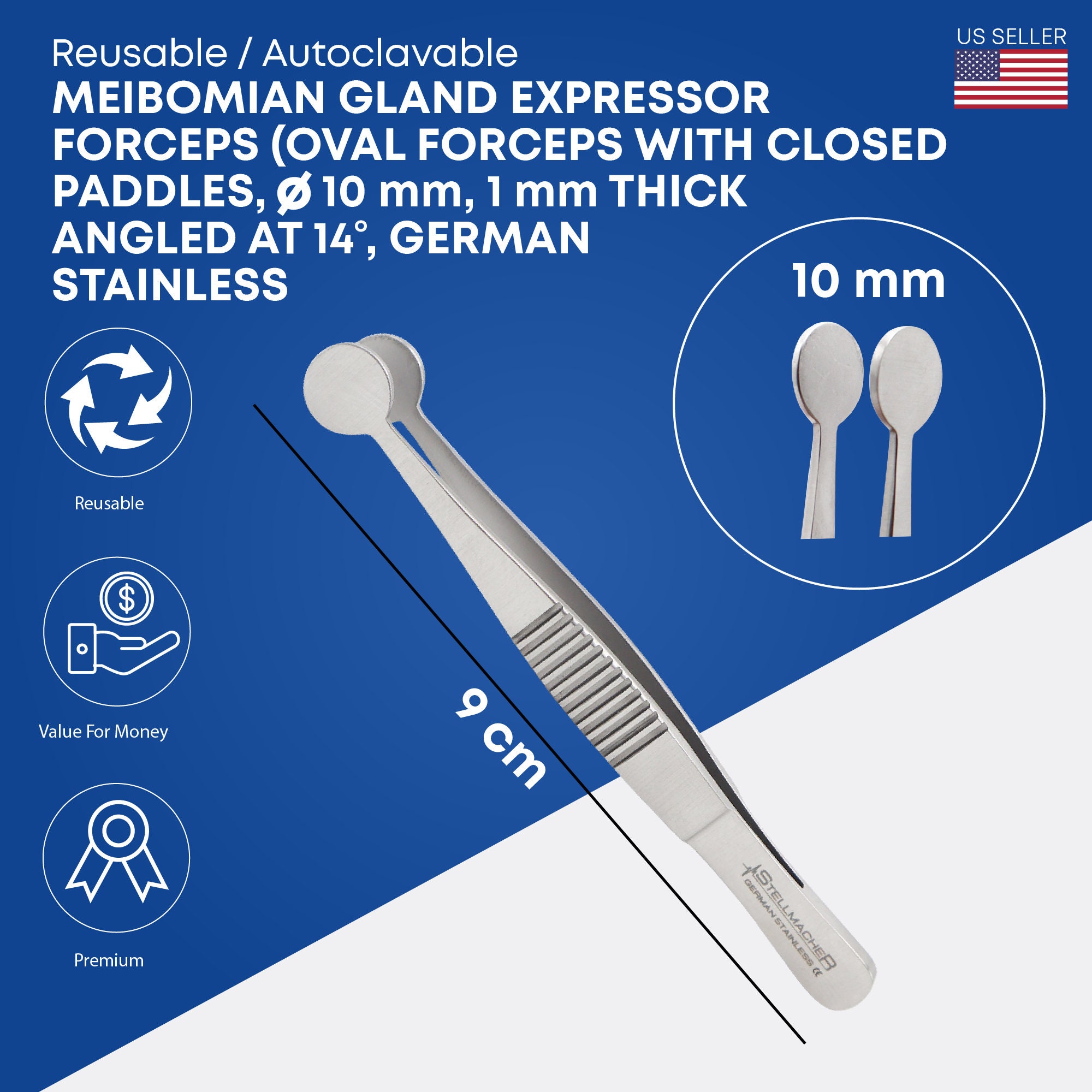 6 Pcs Meibomian Gland Expressor Forceps Eyelid Tweezers Kit Ophthalmic ...