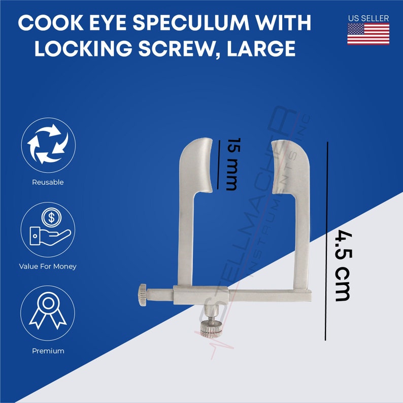Cook Eye Speculum Ophthalmic Instruments Locking Screw Eye Speculum ...