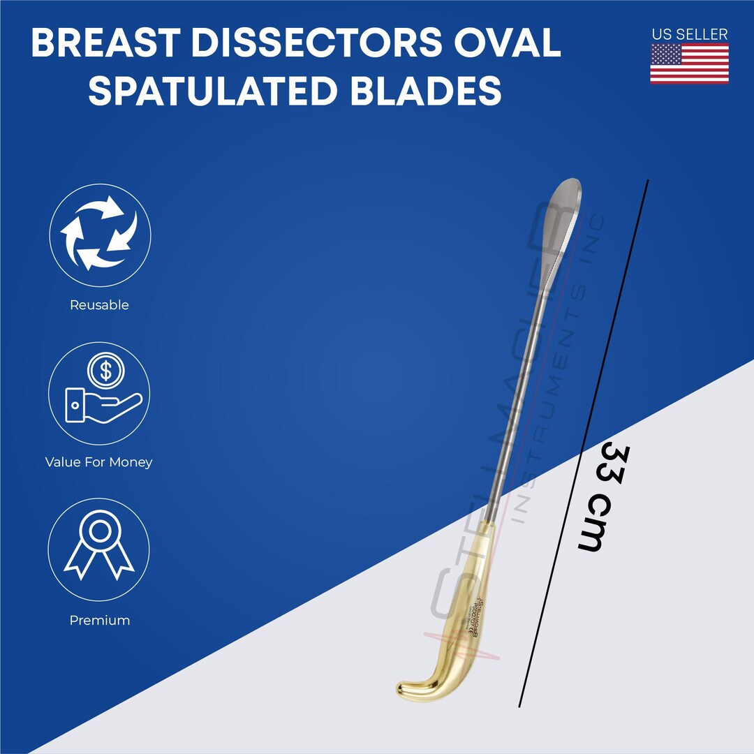 Breast Surgical Dissectors Oval Spatulated Blades Length 33cm Premium ...