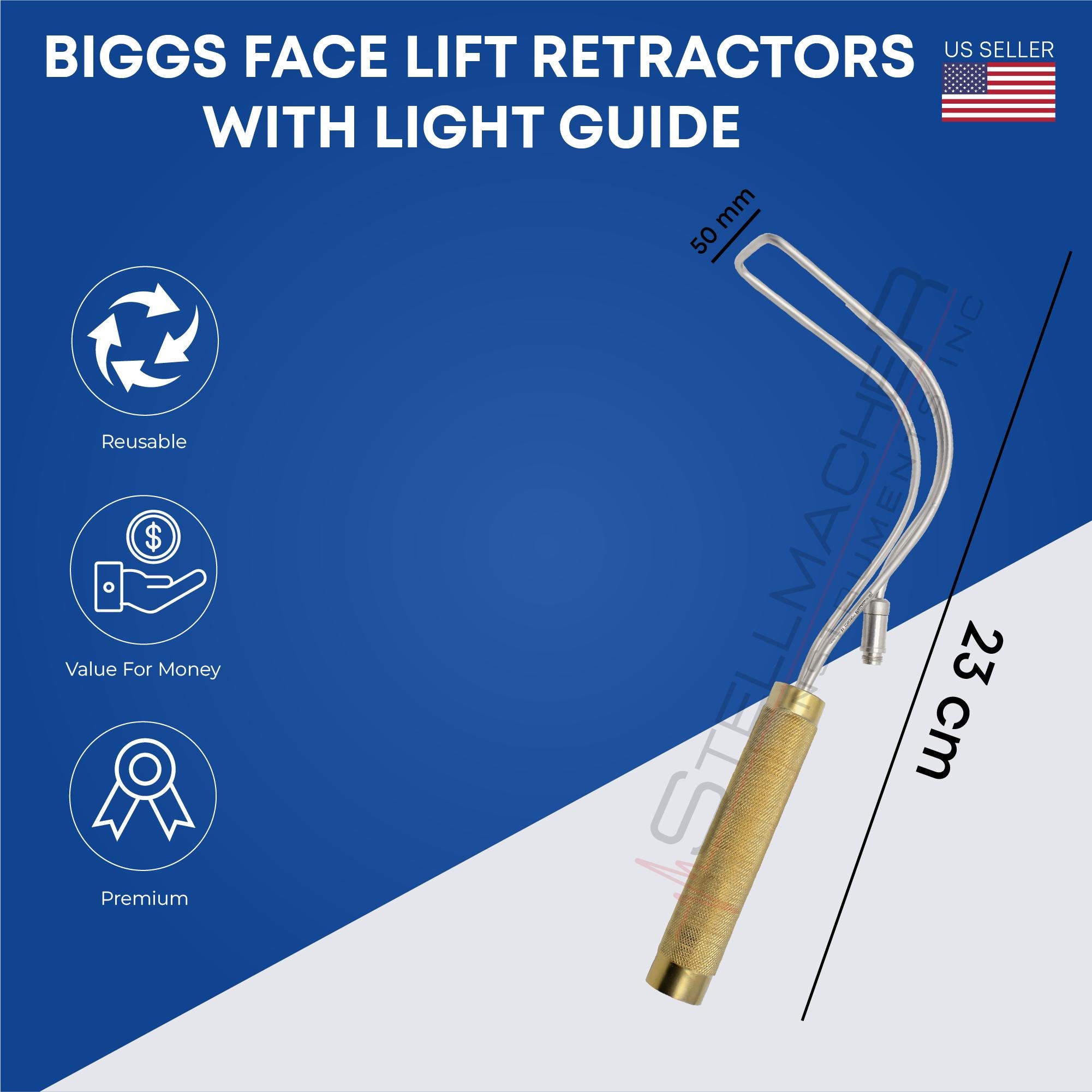 BIGGS Face Lift Retractor With Light Guide Blade 50 Mm Length 23 Cm ...