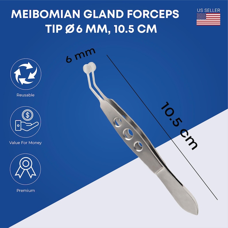 Meibomian Gland Forceps C Collins Expressor for Dry Eyes Tip 6 Mm ...
