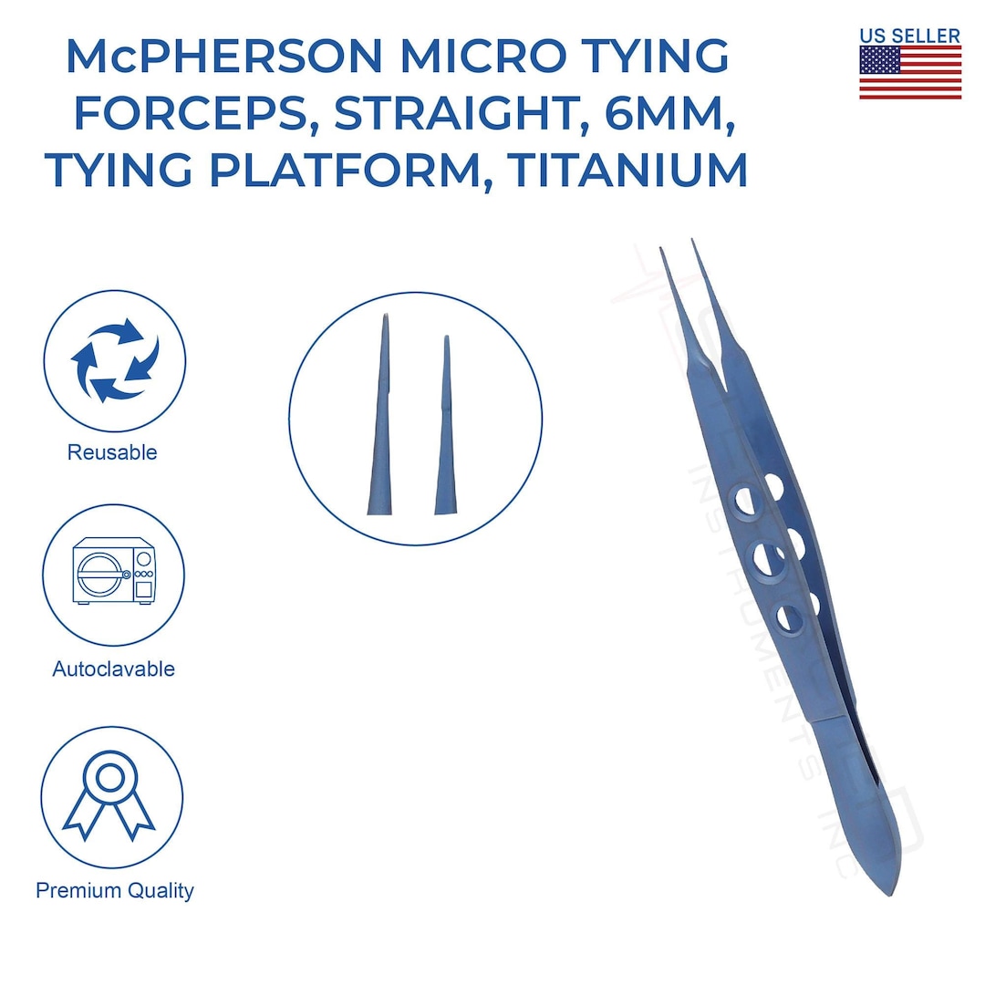 Mcpherson Micro Tying Ophthalmic Forceps Straight 6 Mm Tying Platform Overall Length 11 Cm ...