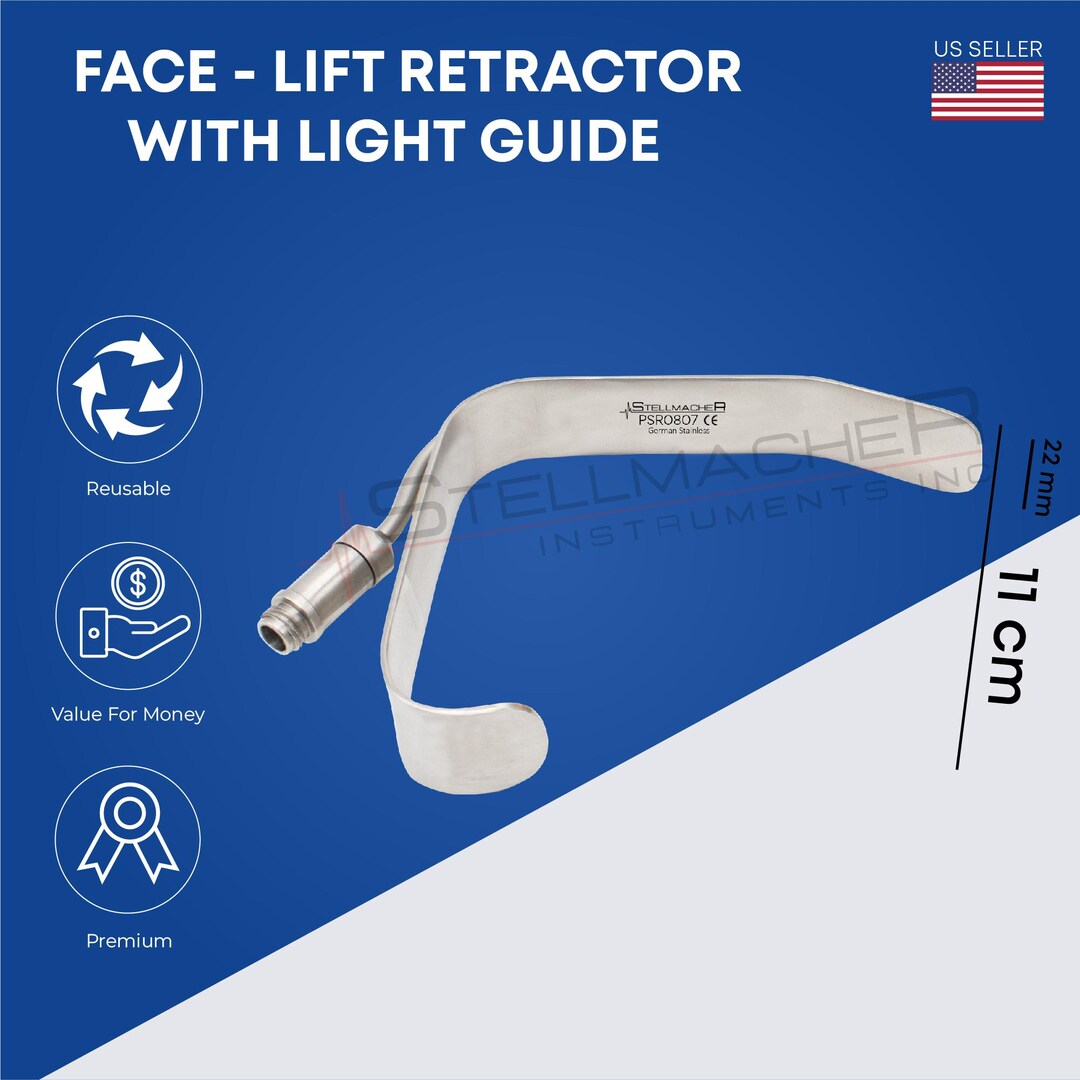 Face Lift Retractor With Light Guide Blade 22 Mm X 11 Cm Premium ...