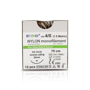 4/0 Nylon Suture Thread Medical Needle Non-absorbable for Suture ...